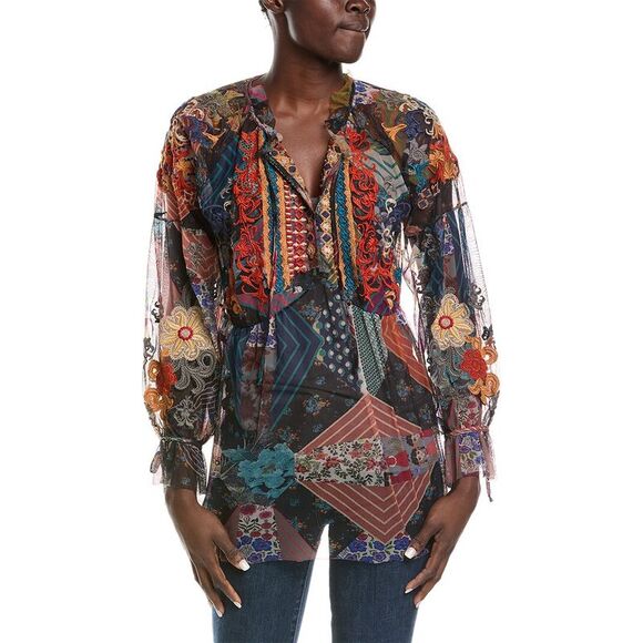 Johnny Was | Tops | Johnny Was Ilyana Mesh Blouse | Poshmark